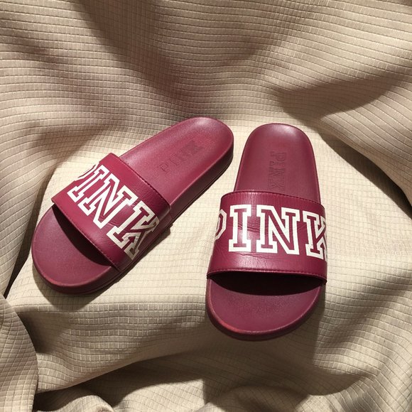 PINK Victoria's Secret | Shoes | Victorias Secret Pink Purple Slides ...
